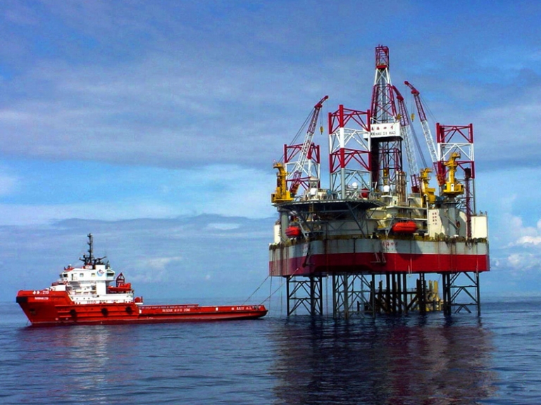 drilling oil on the ocean